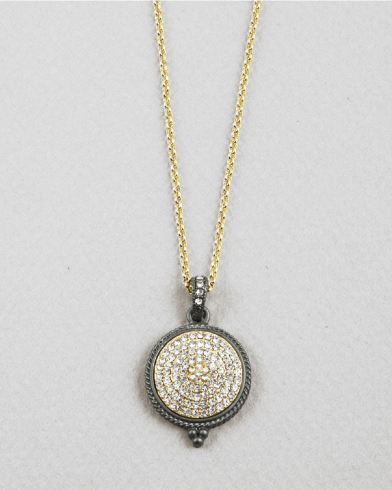Gunmetal And Gold Pendant On 17" Chain on Luulla
